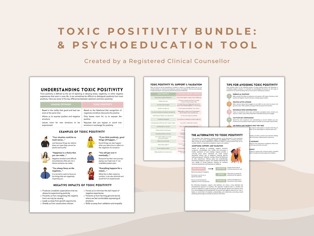 Toxic Positivity Resource Bundle | Understanding and Identifying ...