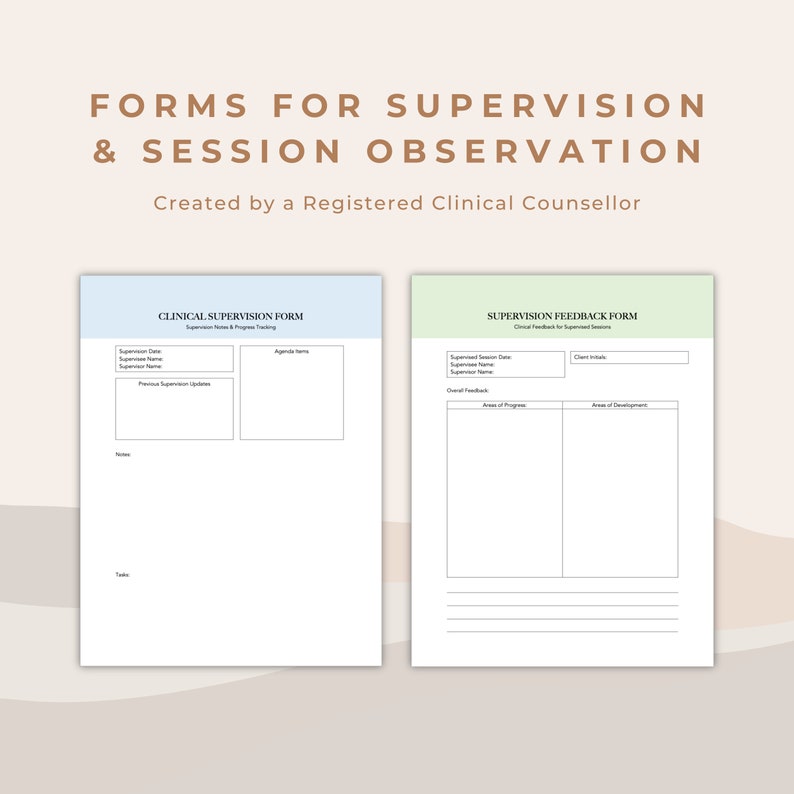 Clinical Supervision Template Bundle: Supervision Plan, Notes, Forms ...