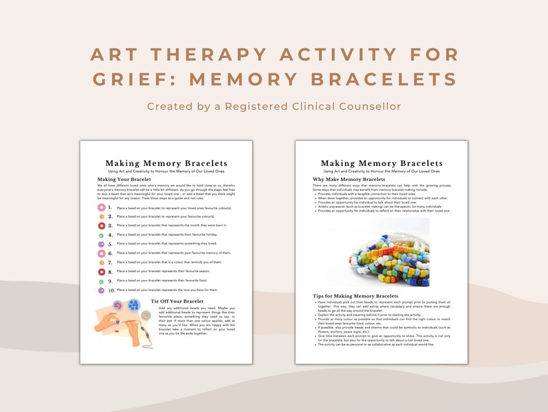 Memory Bracelet Art Therapy Prompt for Grieving Loved Ones | Grief ...
