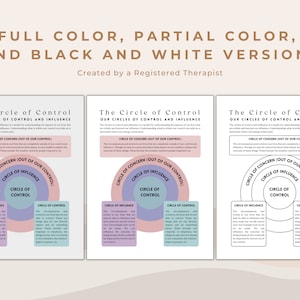 Circle of Control Worksheets: Anxiety & Mental Health Tool (PDF) - Etsy