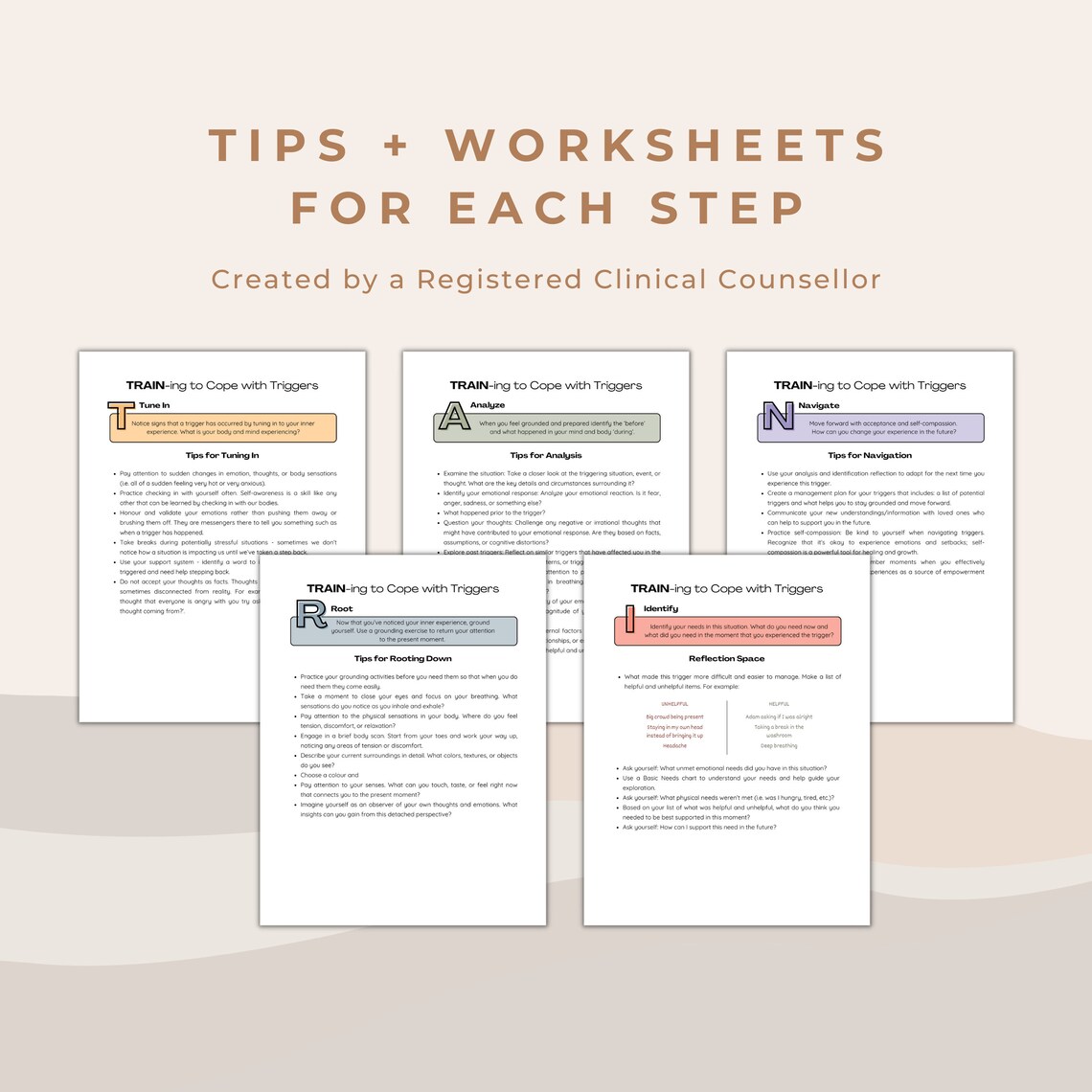Trauma Trigger Coping: 5-step TRAIN Worksheet (PDF) - Etsy