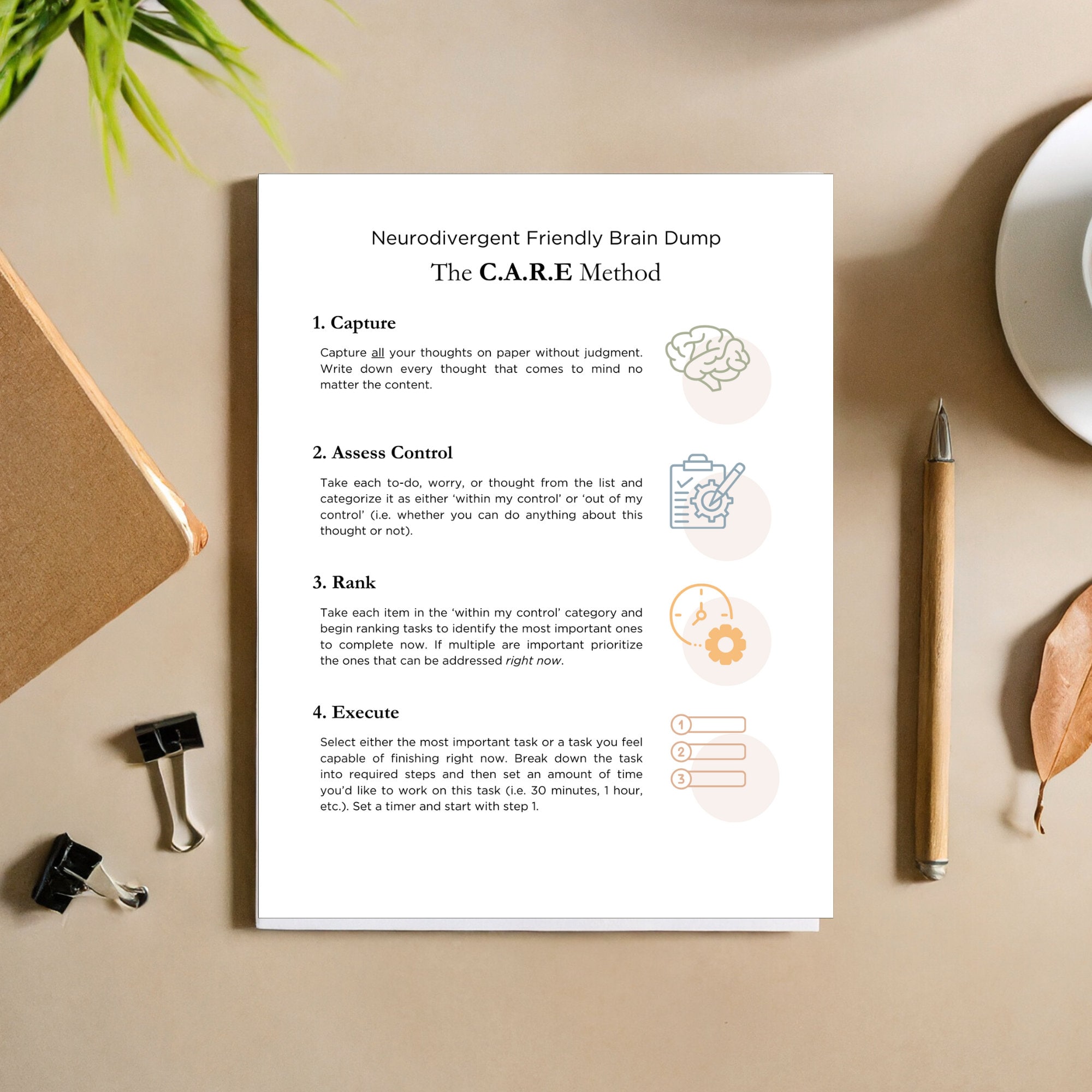 ADHD Overwhelm Worksheet: the Neurodivergent Brain Dump Tool the CARE ...