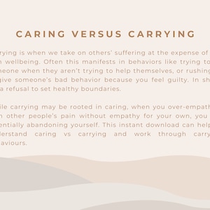 Caring Vs Carrying: Worksheet for Setting Healthy Boundaries in ...