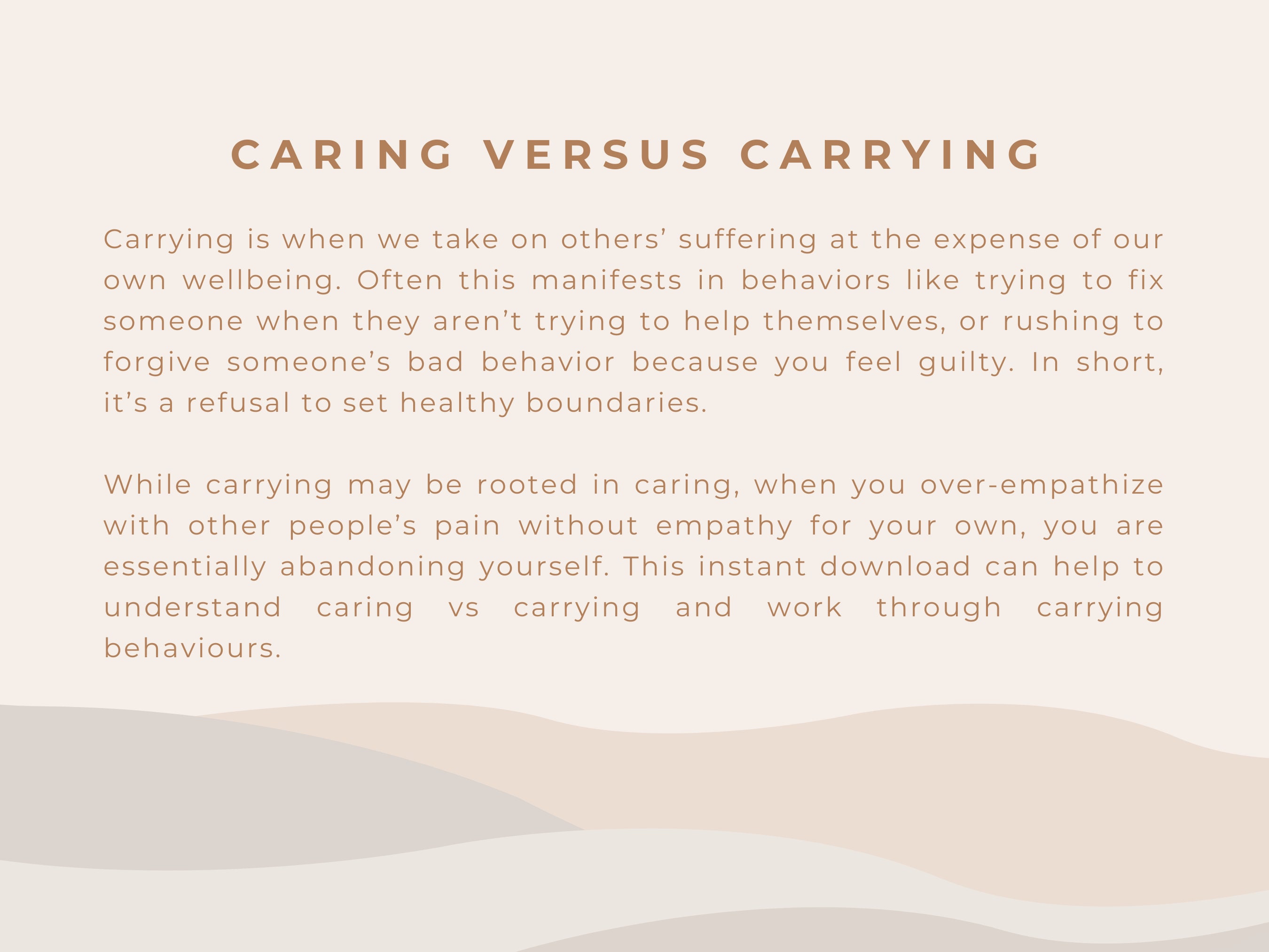 Caring Vs Carrying Worksheet: Healthy Boundaries Printable (PDF) - Etsy