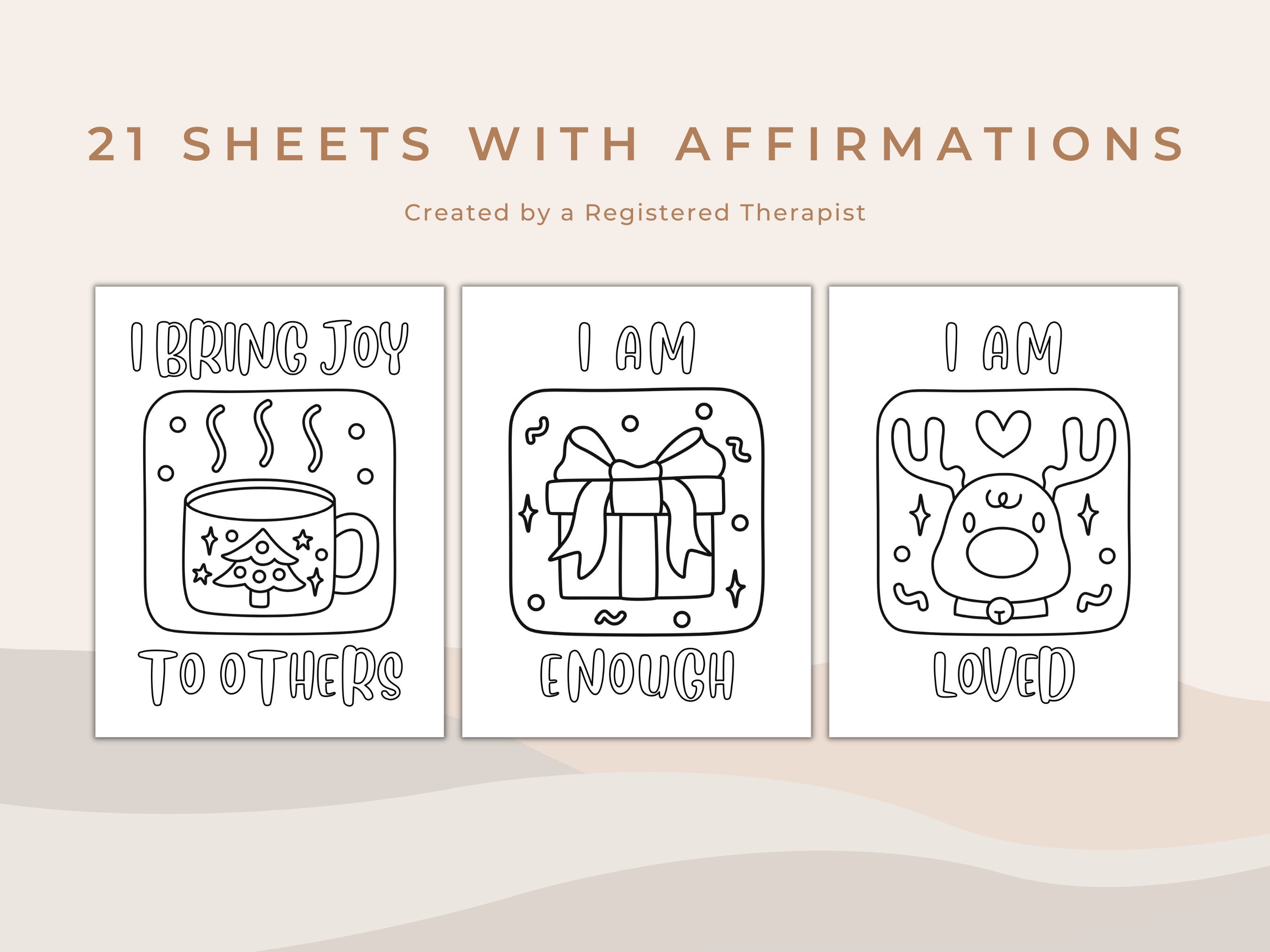 Holiday Affirmation Coloring Pages for Kids Christmas and Winter ...