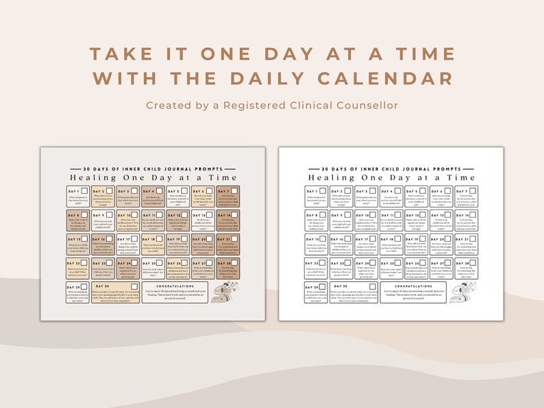 Healing Your Inner Child Calendar and Journal for Personal - Etsy