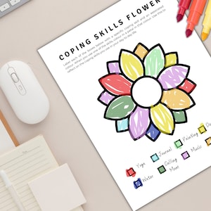 Mental Health Flower Coloring Pages: Coping Skills Art Therapy (PDF ...