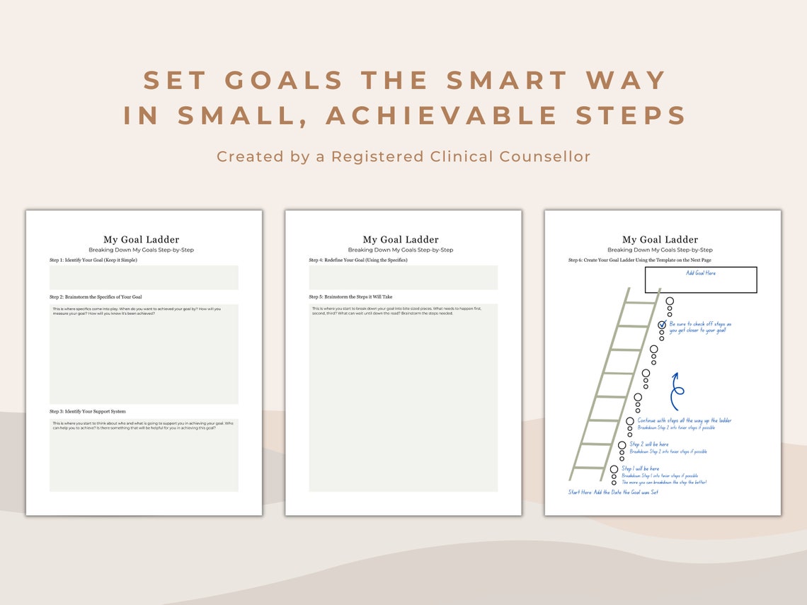 The Goal Ladder for Breaking Down Large Dauting Goals Into - Etsy