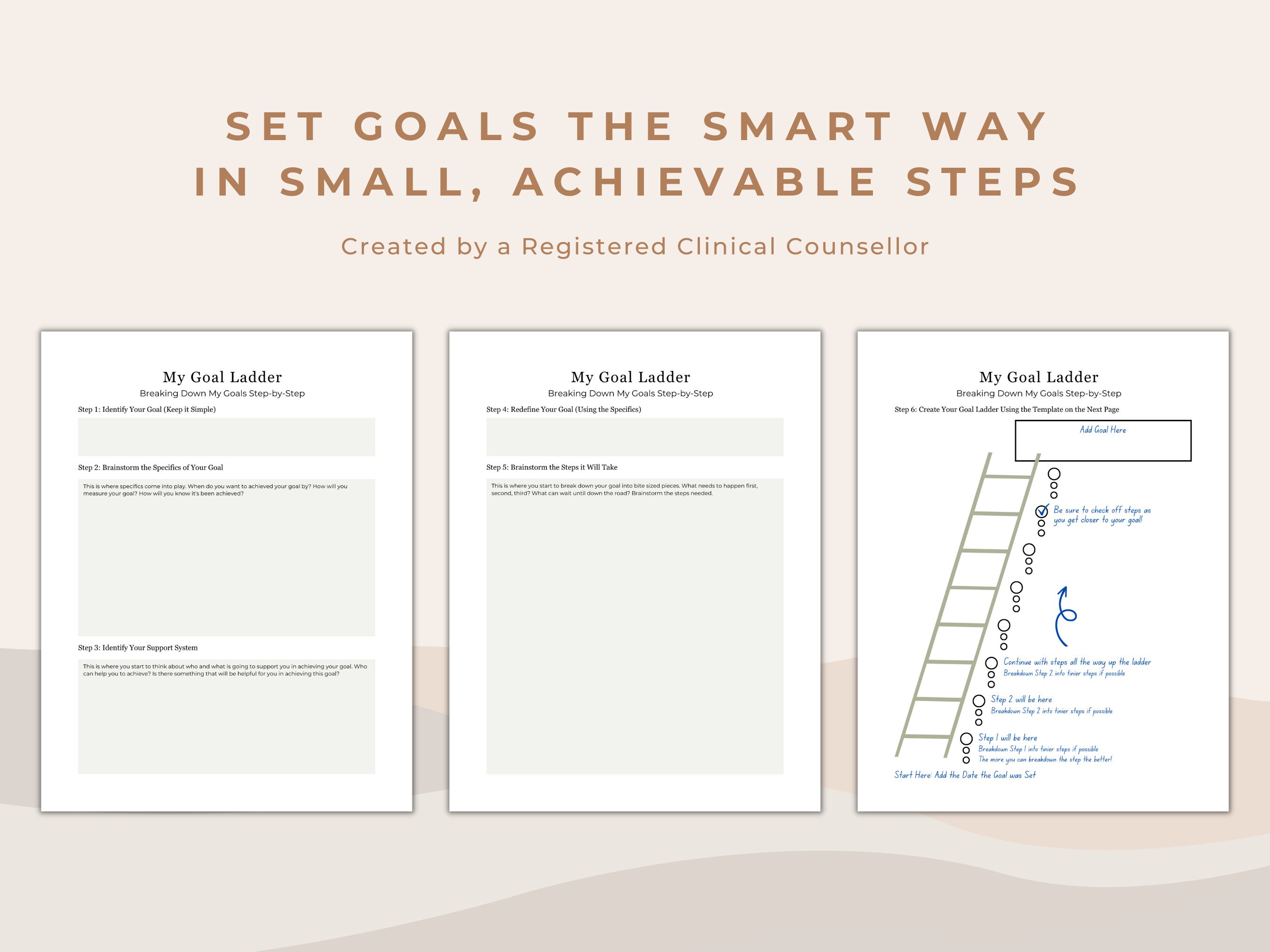 The Goal Ladder for Breaking Down Large Dauting Goals Into - Etsy The Goal Ladder for Breaking Down Large Dauting Goals Into - Etsy