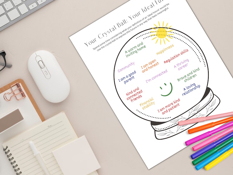 Crystal Ball Worksheets: Mental Health Activity (PDF Download) - Etsy
