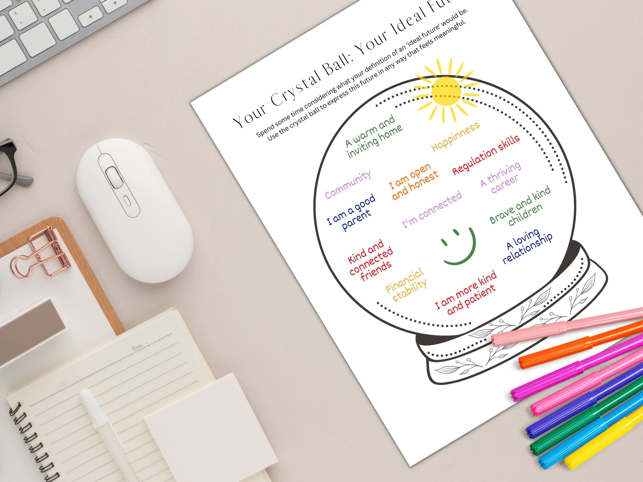 Crystal Ball Worksheets: Mental Health Activity (PDF Download) - Etsy