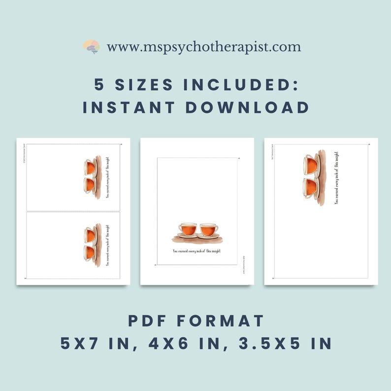 Therapy Termination Card: Printable Goodbye Card for Therapist (digital ...