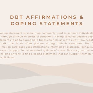 DBT Coping Cards: Positive Affirmations for Therapists (PDF Pattern) - Etsy