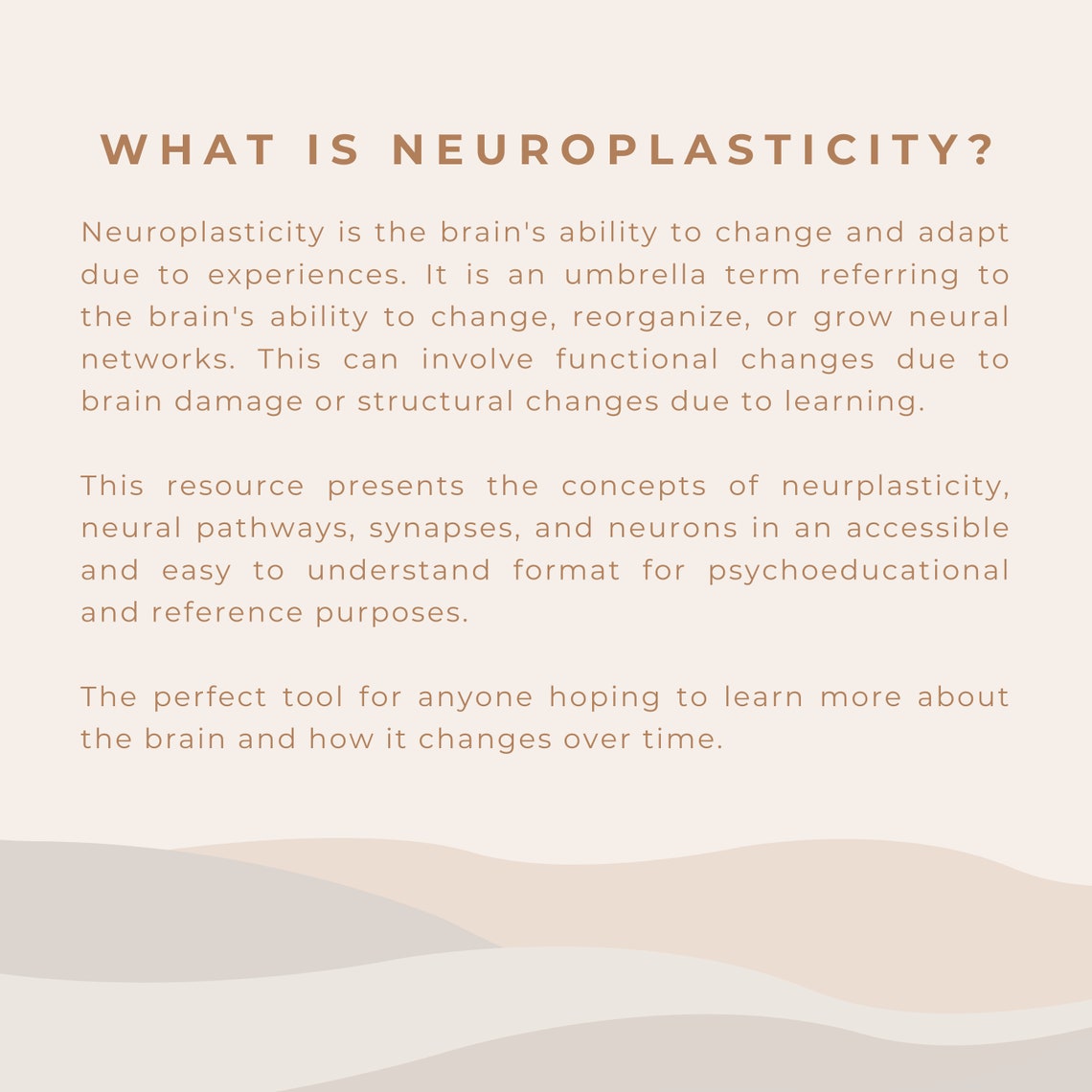 What is Neuroplasticity: Bundle of Psychoeducation Prints on Brain ...