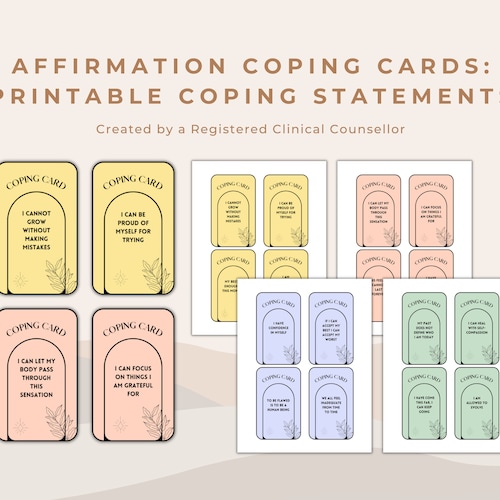Affirmation Statement Cards for Coping With Stress and Anxiety - Etsy