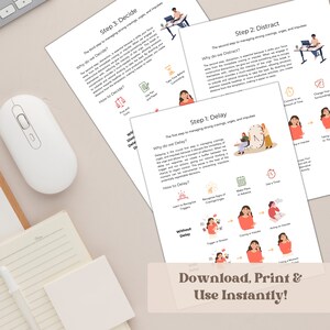 Impulse Control Tool: Delay, Distract, Decide DBT Worksheets (PDF) - Etsy