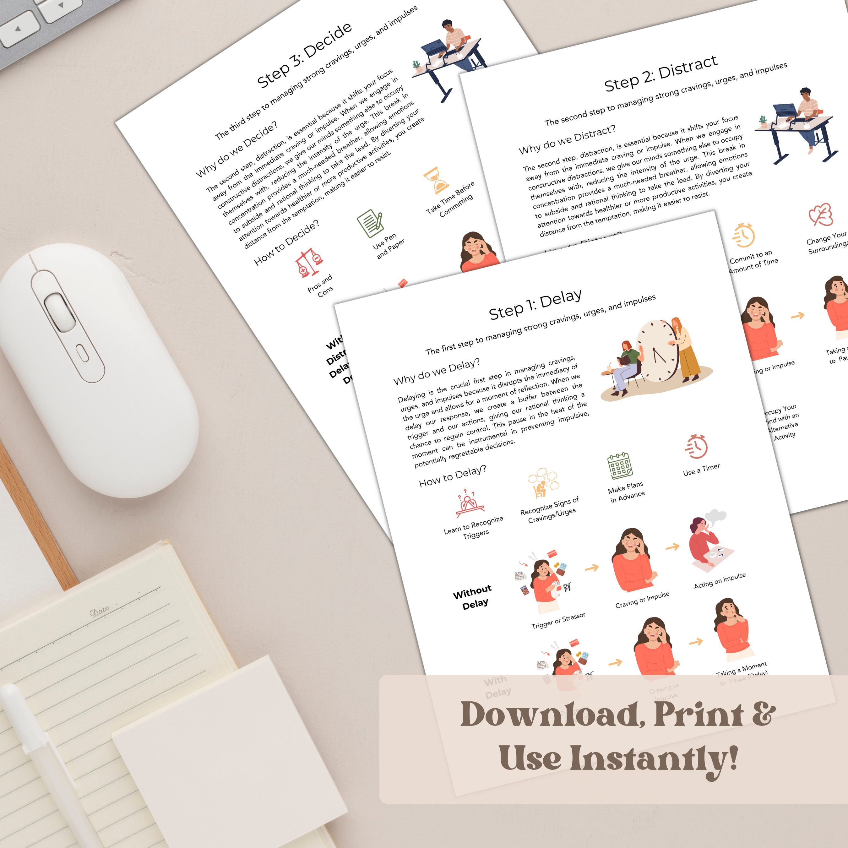 Delay Distract Decide Impulse and Craving Control Tool - Etsy Singapore