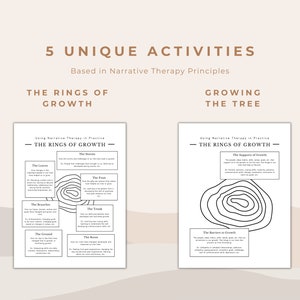 The Tree of Life and Rings of Growth Narrative Therapy Activity Bundle ...