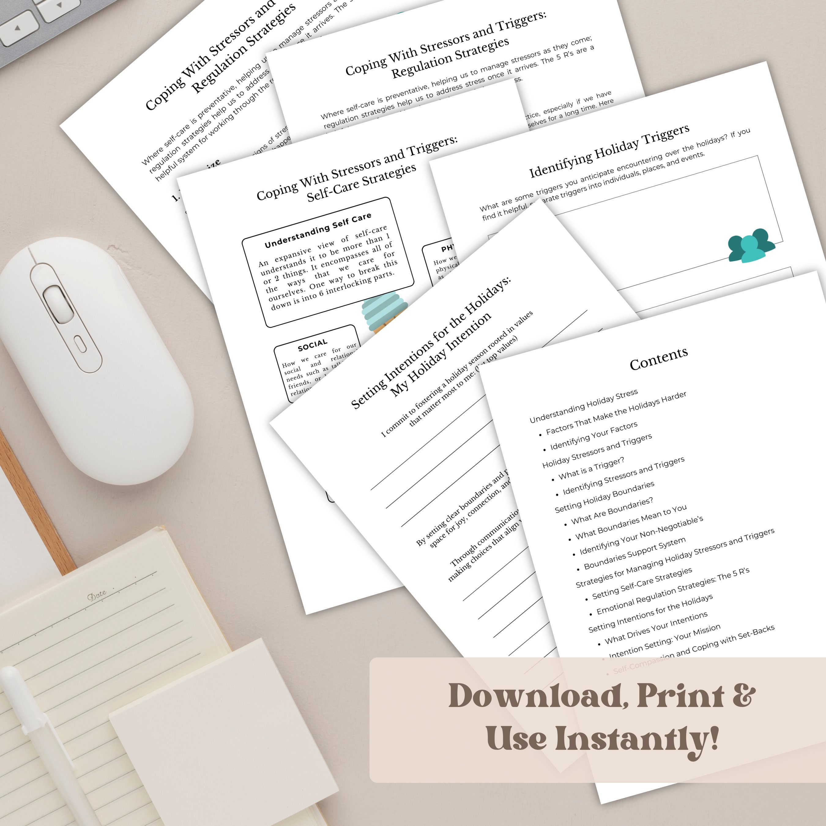 Holiday Stress & Triggers Workbook: Self-care Planner (PDF Download) - Etsy