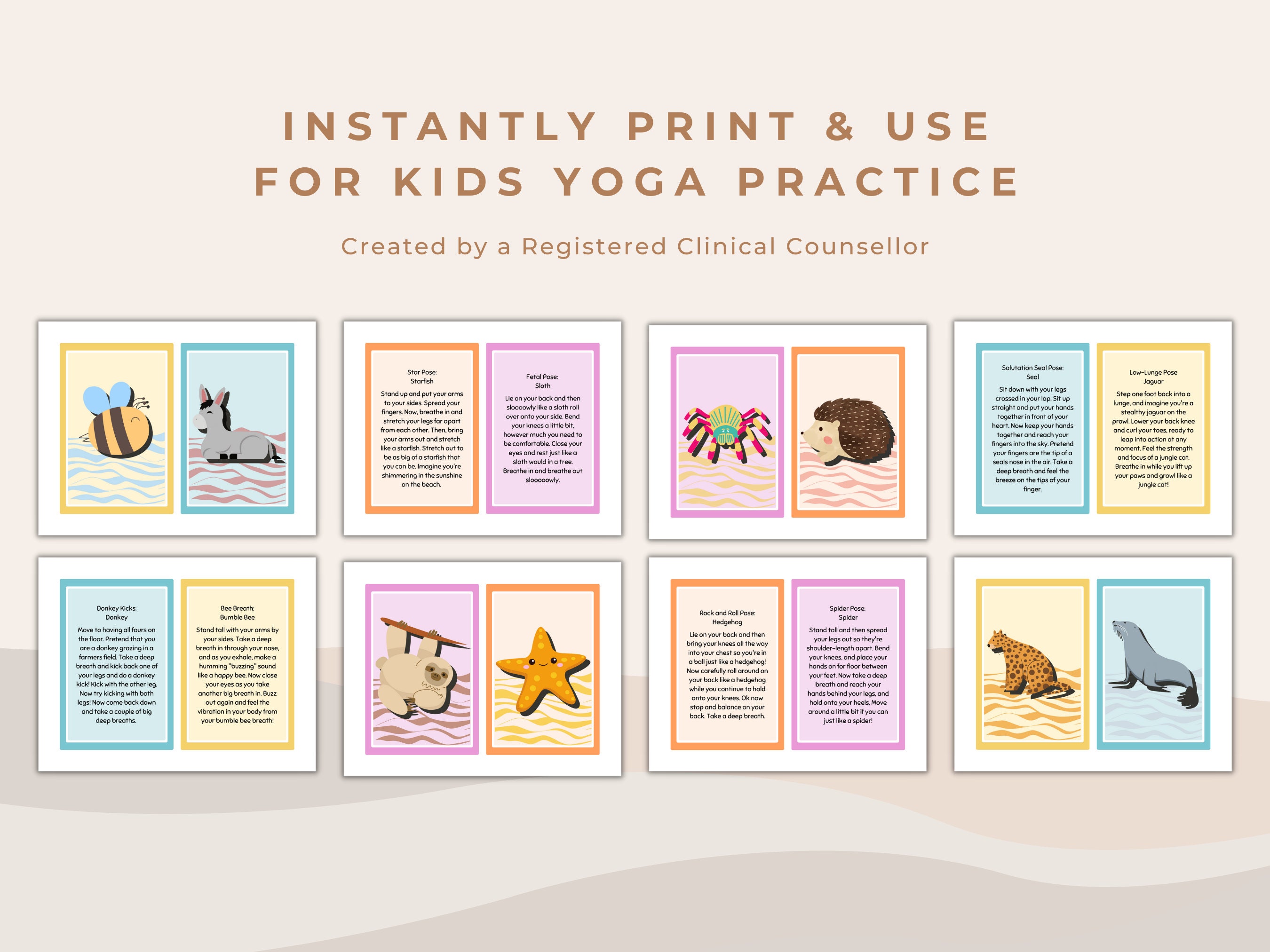 Animal Yoga Cards for Teaching Mindfulness Skills to Children ...