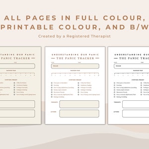 Panic Disorder Education and Worksheet Bundle Anxiety Trackers | Supporting Someone Through ...