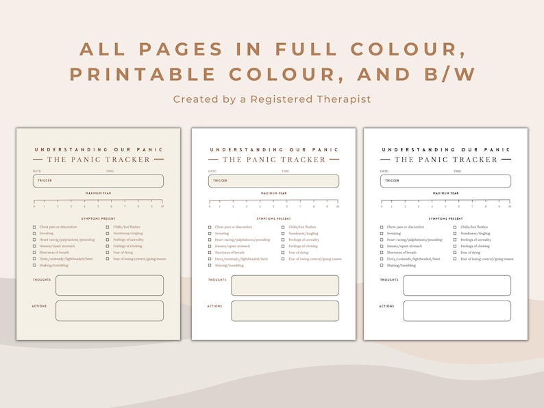 Panic Disorder Education and Worksheet Bundle Anxiety Trackers - Etsy