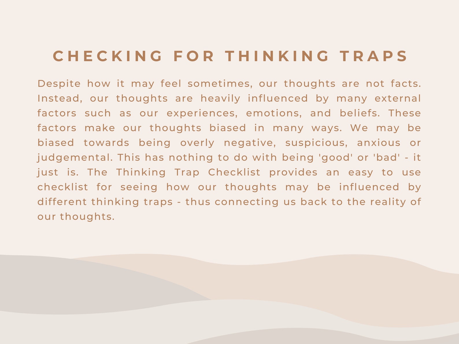 Thinking Trap Checklist: Worksheet for Analyzing Thoughts and - Etsy Canada