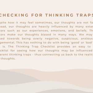 Thinking Trap Checklist: Cognitive Distortions CBT Worksheet (PDF) - Etsy