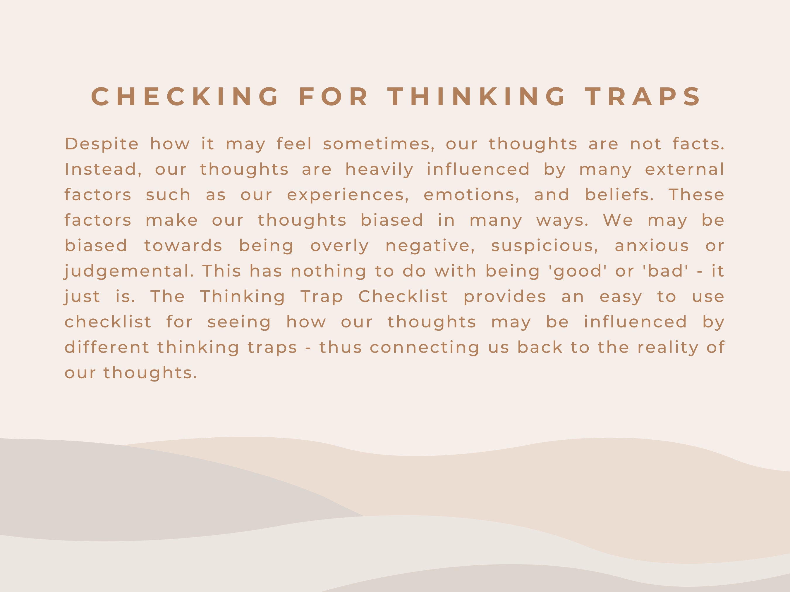 Thinking Trap Checklist: Worksheet for Analyzing Thoughts and - Etsy UK