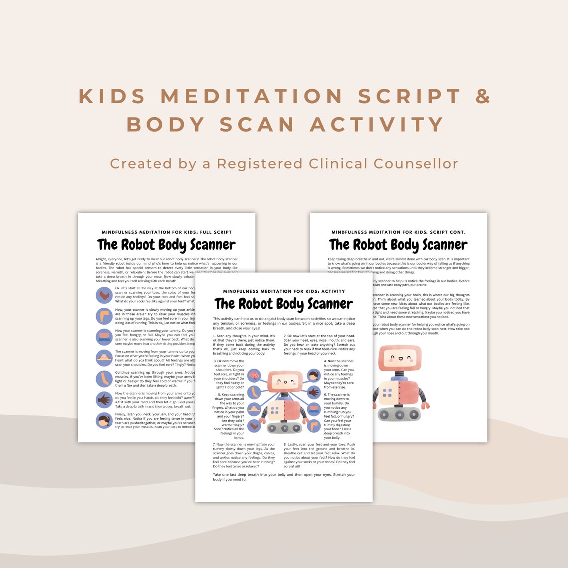 Robot Body Scan: Mindfulness Activity for Kids Teaching Emotional ...