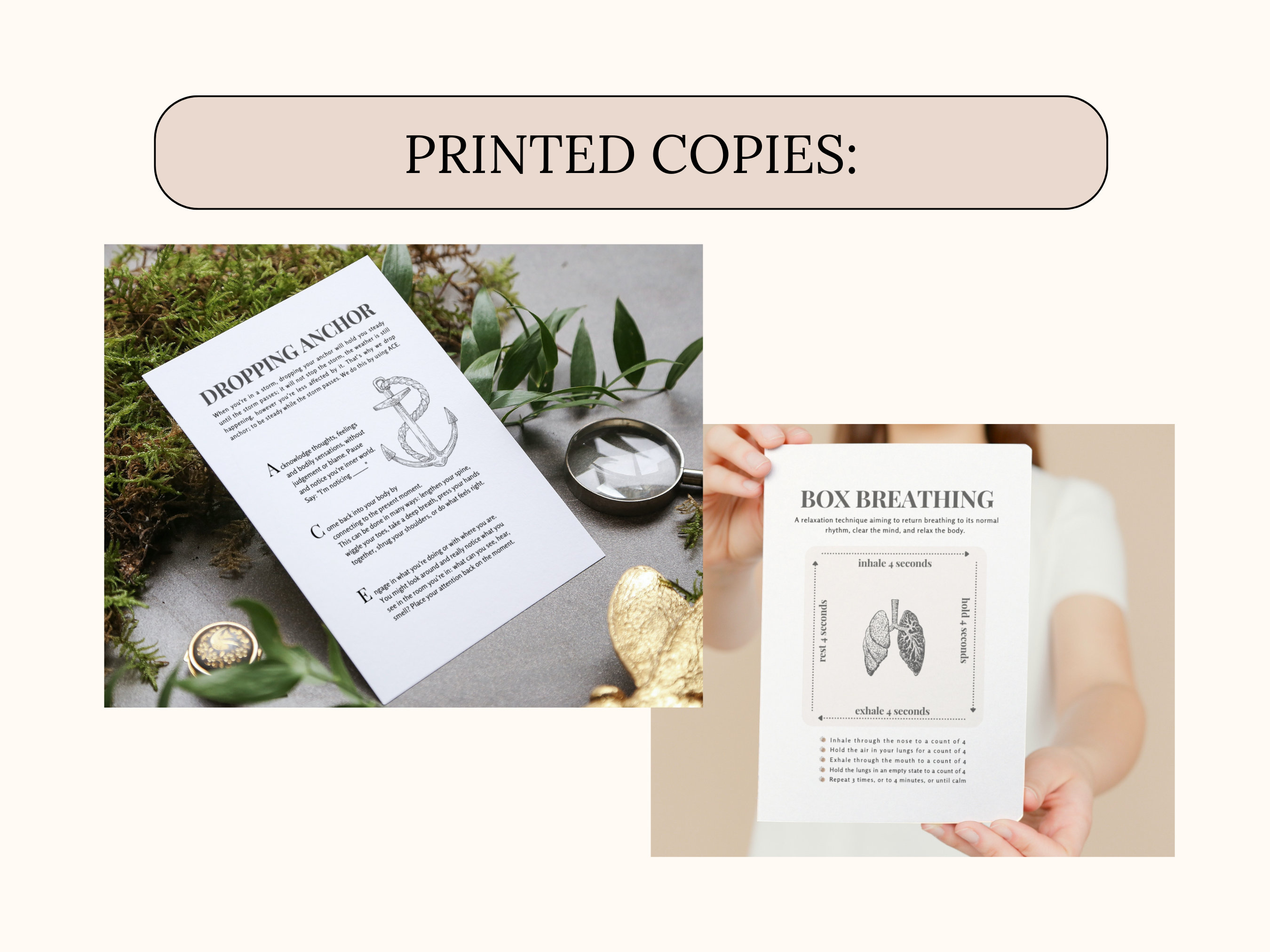 Grounding Mindfulness and Breathing Visual Aids and Posters - Etsy