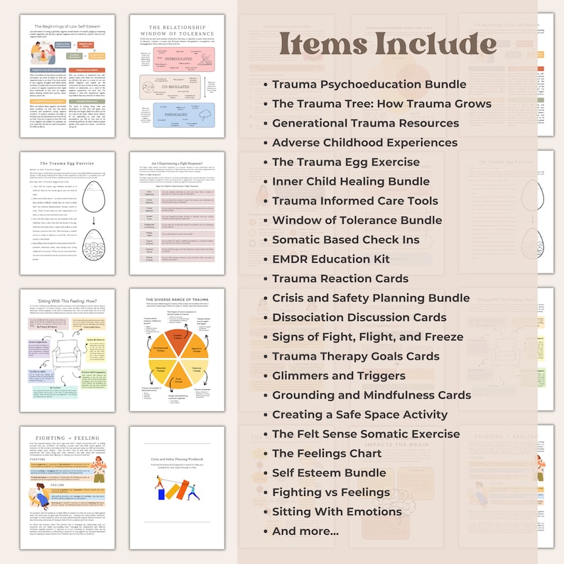 Trauma Therapy Mega Bundle: Psychoeducation, Exercises, and Activities ...