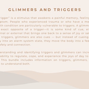 Glimmers and Triggers Psychoeducation and Tracking Worksheets ...