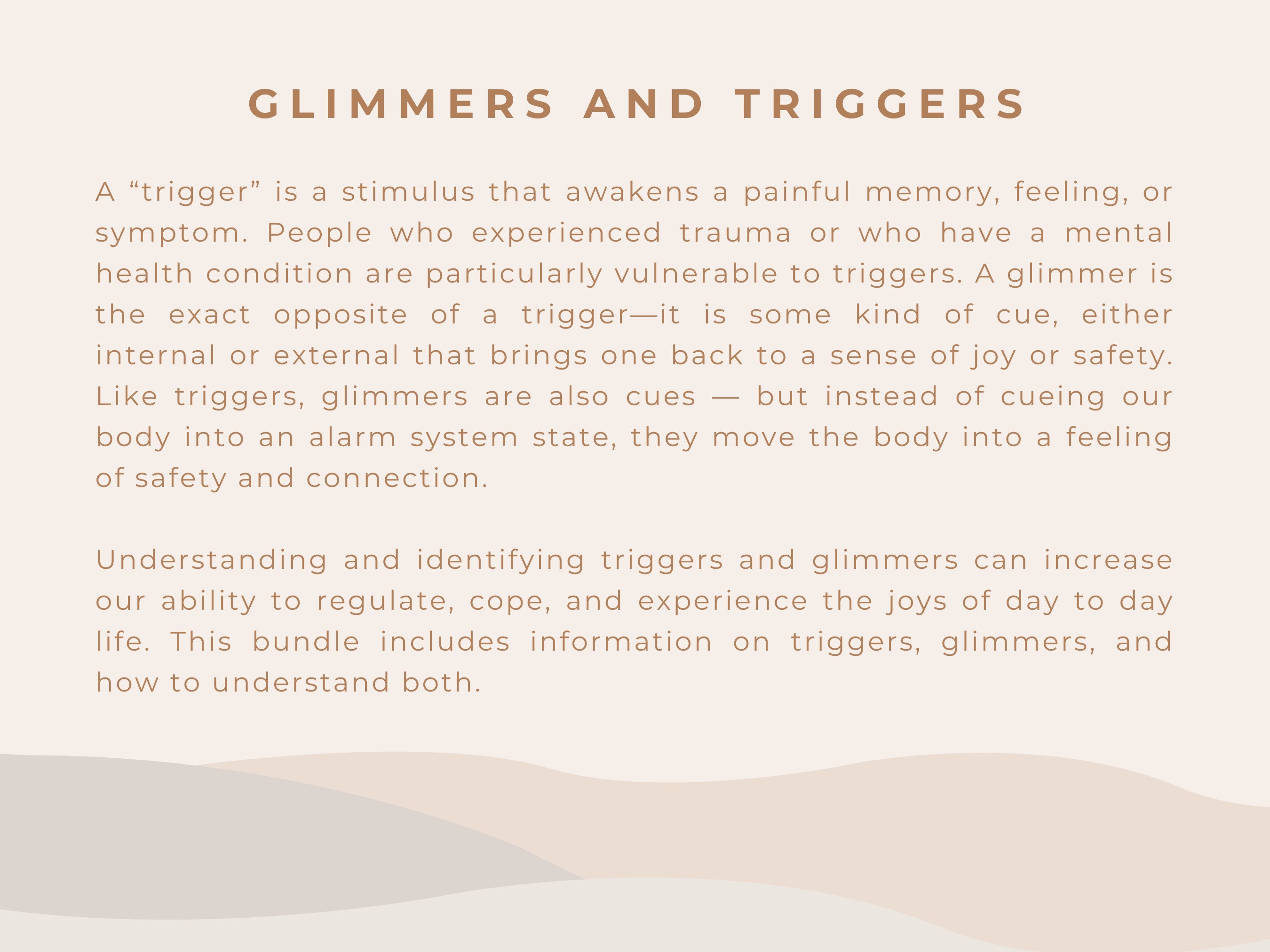 Triggers and Glimmers Worksheet: Psychoeducation & Tracker (PDF) - Etsy