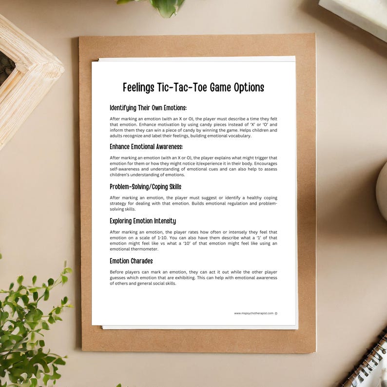 Emotions Tic-tac-toe Game for Kids: Feelings Awareness (PDF) - Etsy