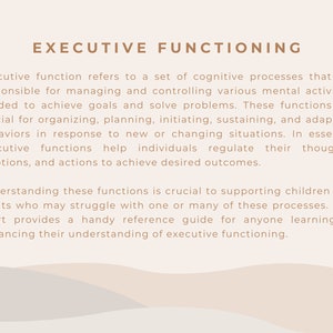 Executive Function Skills Reference Chart for Educators (PDF) - Etsy