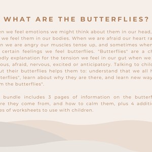 Butterfly Anxiety Tool for Kids: Mental Health Worksheets (PDF Pattern ...