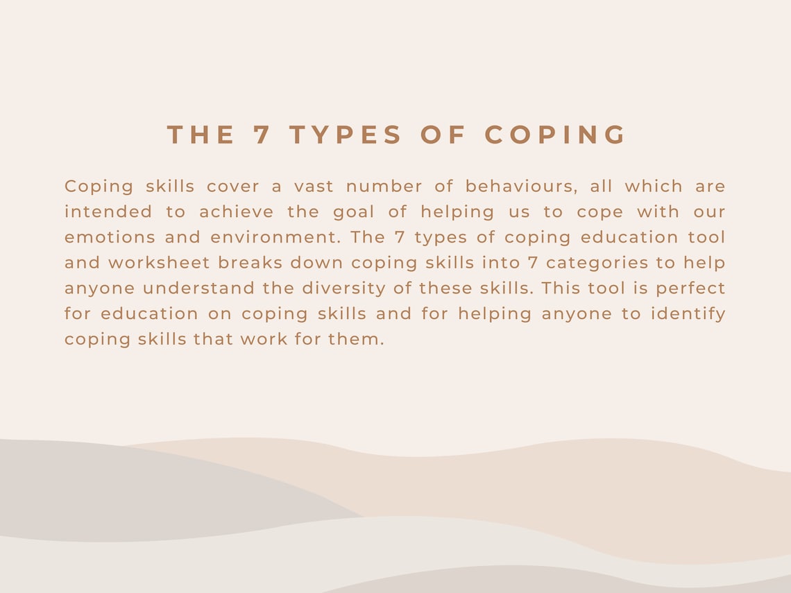 Coping Skills Handout: 7 Types Education & Worksheet (PDF) - Etsy