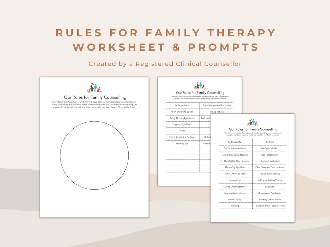 Family Counselling Rules and Guidelines Worksheet and Tools for ...