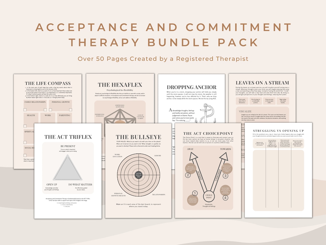 ACT Bundle Pack of Posters Visual Aids and Worksheets - Etsy