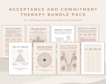 Acceptance and Commitment Therapy Worksheets Bundle Committed - Etsy