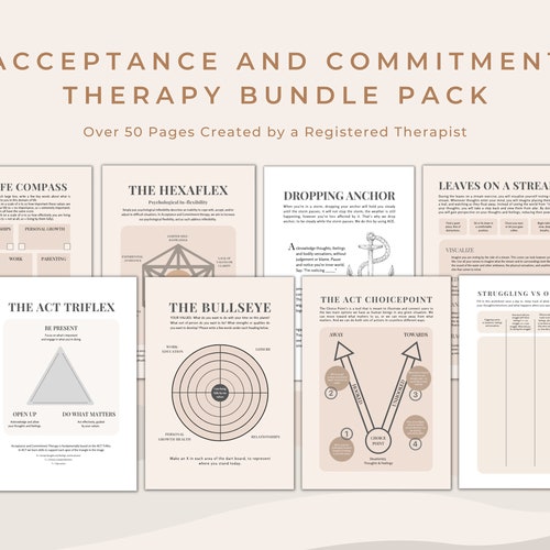 Acceptance and Commitment Therapy ACT Worksheet Bundle - Etsy