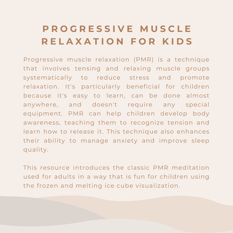 Progressive Muscle Relaxation for Kids: Ice Cube Mindfulness (PDF) - Etsy