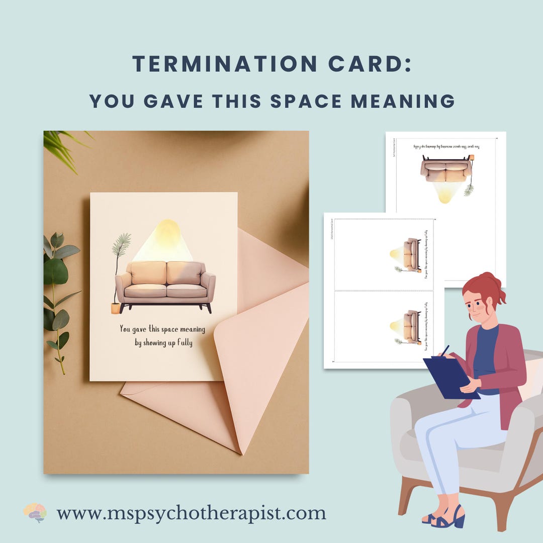Therapy Termination Greeting Card: 'you Gave This Space Meaning by ...