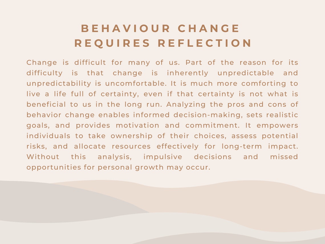 Pros and Cons of Changing Behavior: the 4 Quadrants Psychoeducation ...