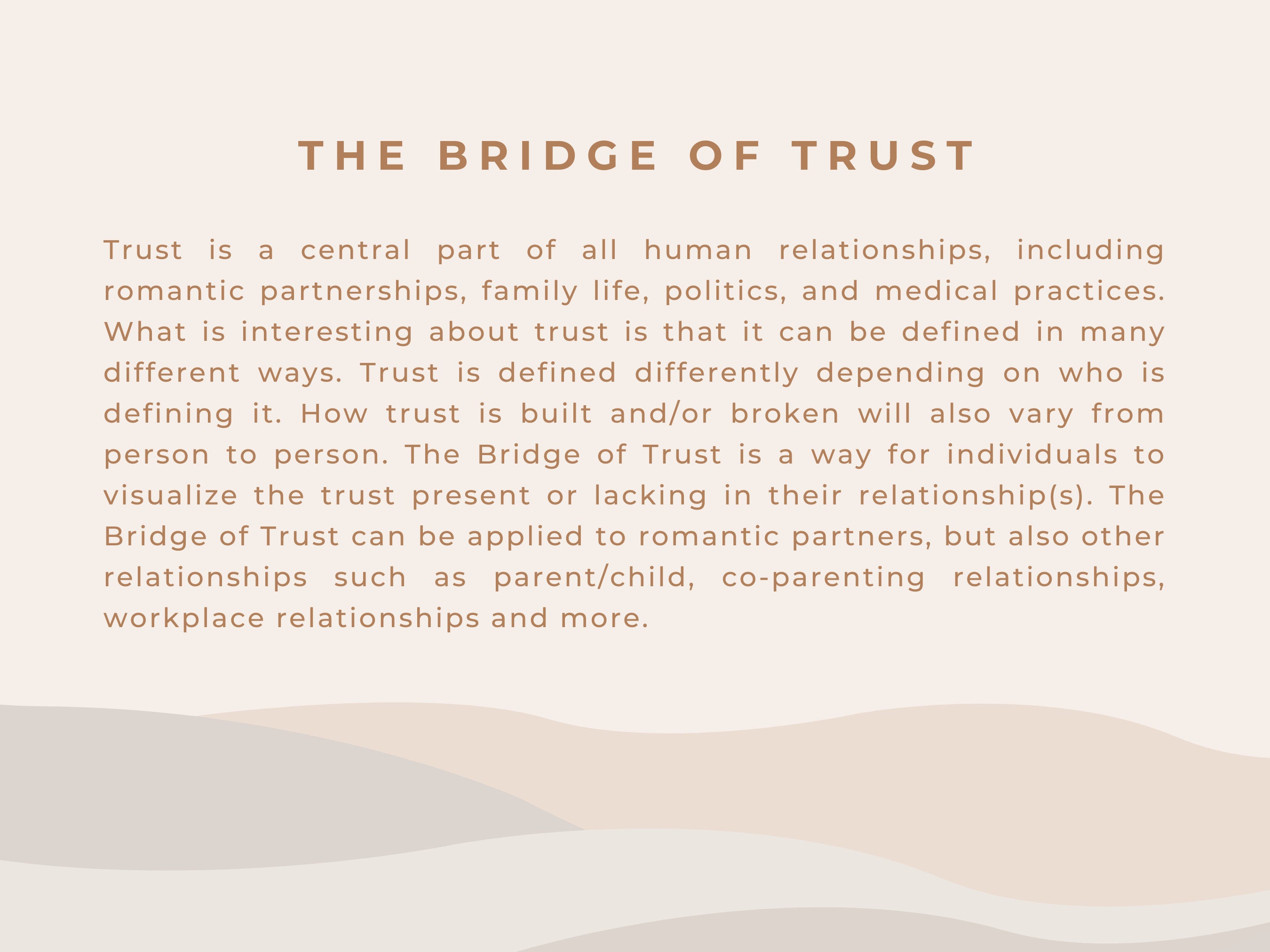 Bridge of Trust Therapeutic Exercise for Interpersonal Relationships ...