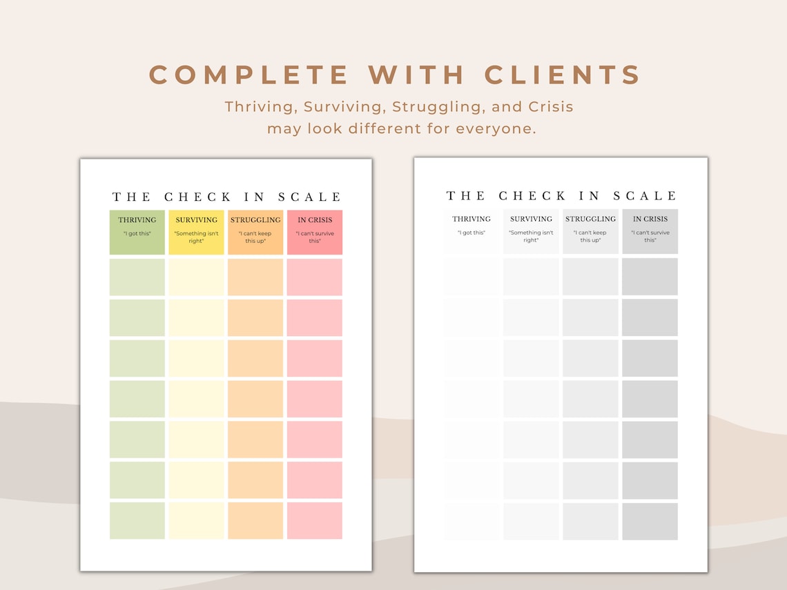 Client Mental Health Check in Scale and Reference - Etsy