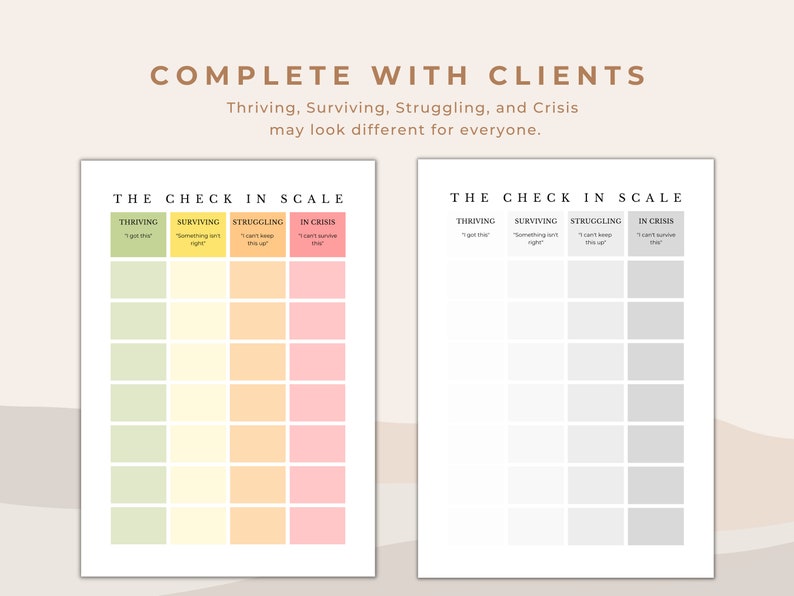 Mental Health Check-in Scale: Therapist Wellbeing Tool (PDF) - Etsy