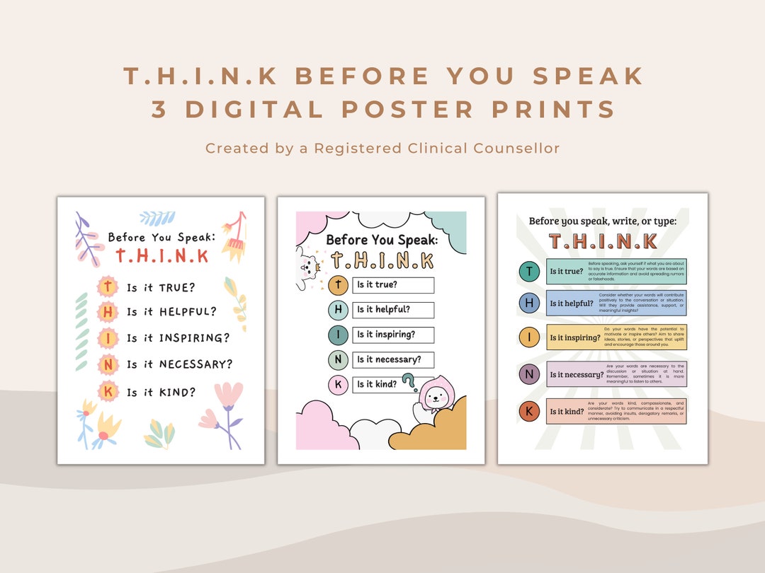 T.H.I.N.K Before You Speak Model for Enhancing Communication and Social ...