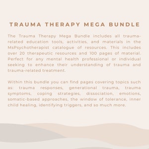 Trauma Therapy Mega Bundle: Psychoeducation & Exercises (PDF) - Etsy